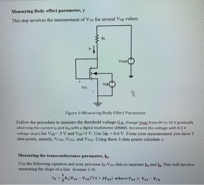 Measuring Body-effect parameter, y This step involves | Chegg.com