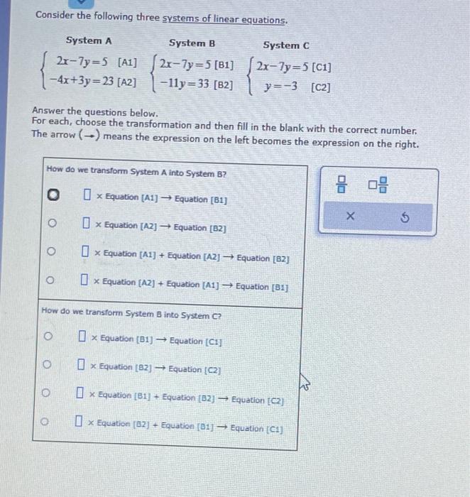 Solved Consider the following three systems of linear | Chegg.com