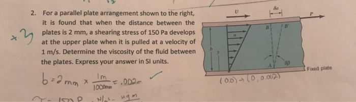 Solved IL 2. For a parallel plate arrangement shown to the | Chegg.com