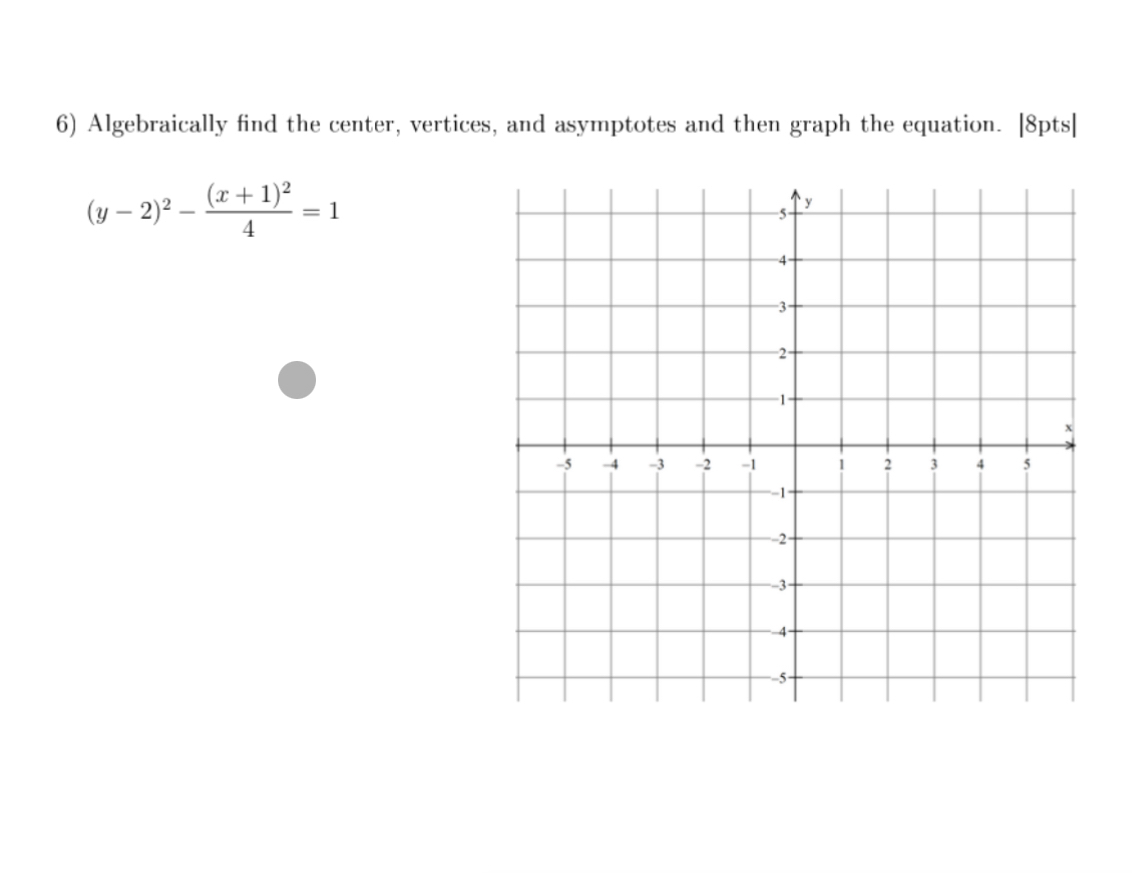 Solved Algebraically find the center, vertices, and | Chegg.com