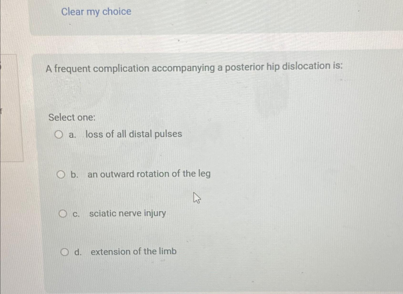 Solved Clear my choiceA frequent complication accompanying a | Chegg.com