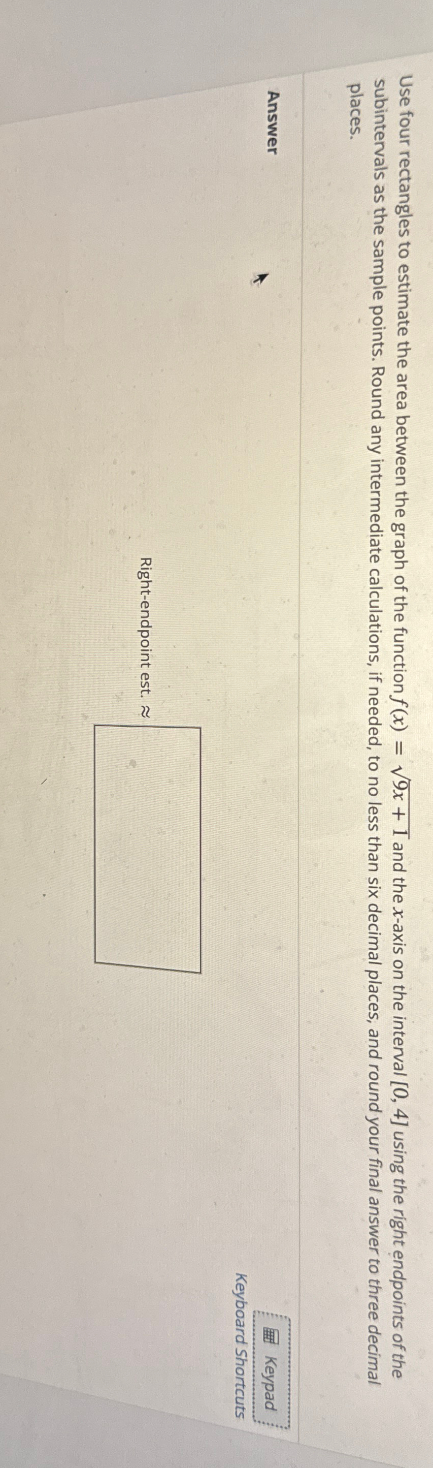 Solved Use four rectangles to estimate the area between the | Chegg.com