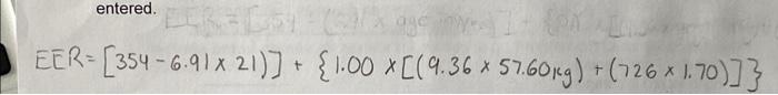 Solved I need help calculating the EER equation I have | Chegg.com