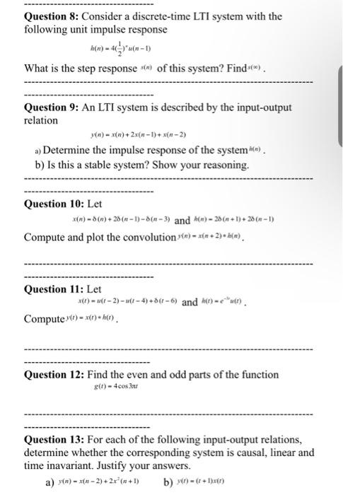 Solved Question 1: Consider the following two systems: a) | Chegg.com