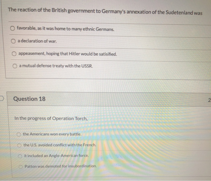 Solved The reaction of the British government to Germany's | Chegg.com