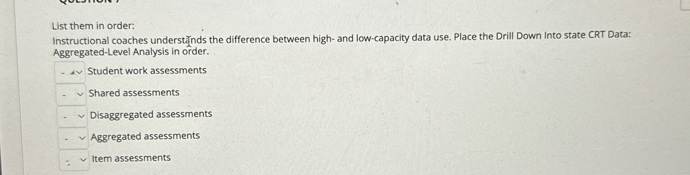 Solved List them in order:Instructional coaches understands | Chegg.com