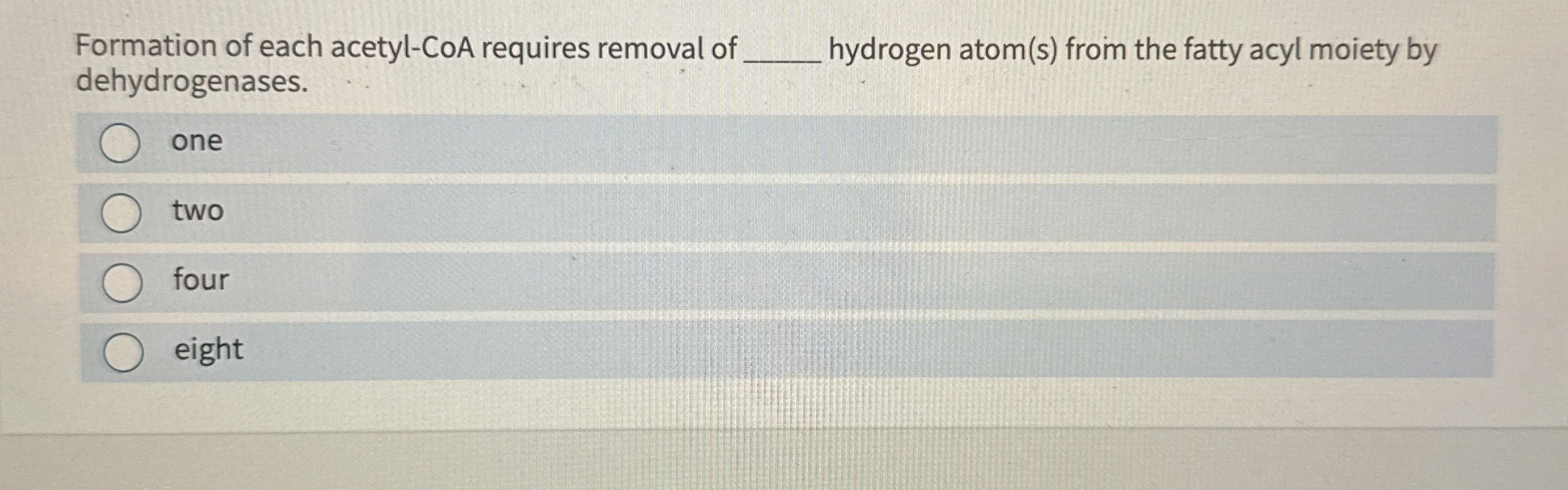 Solved Formation of each acetyl-CoA requires removal of | Chegg.com