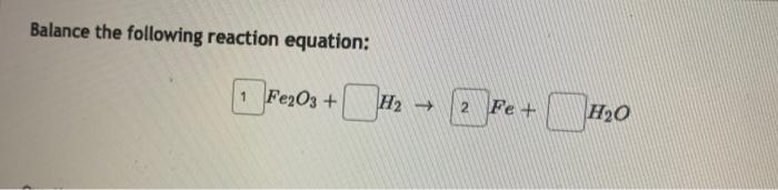 Solved Balance the following reaction equation: | Chegg.com