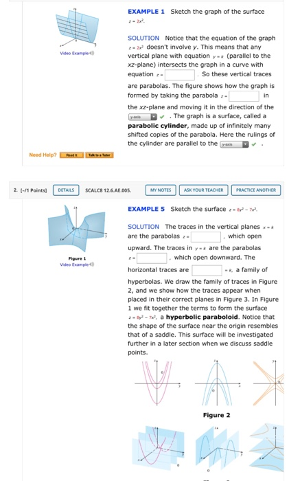 Solved EXAMPLE 1 Sketch the graph of the surface Video | Chegg.com