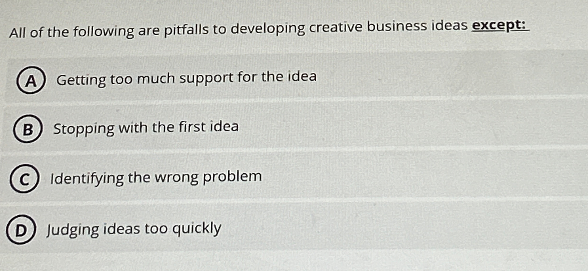 Solved All of the following are pitfalls to developing | Chegg.com