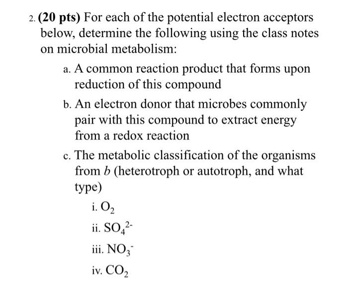 2. (20 pts) For each of the potential electron | Chegg.com