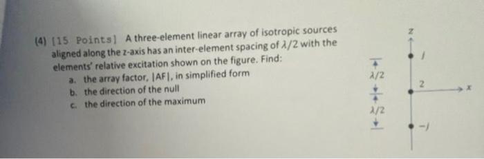 Solved 4 [15 Points A Three Element Linear Array Of