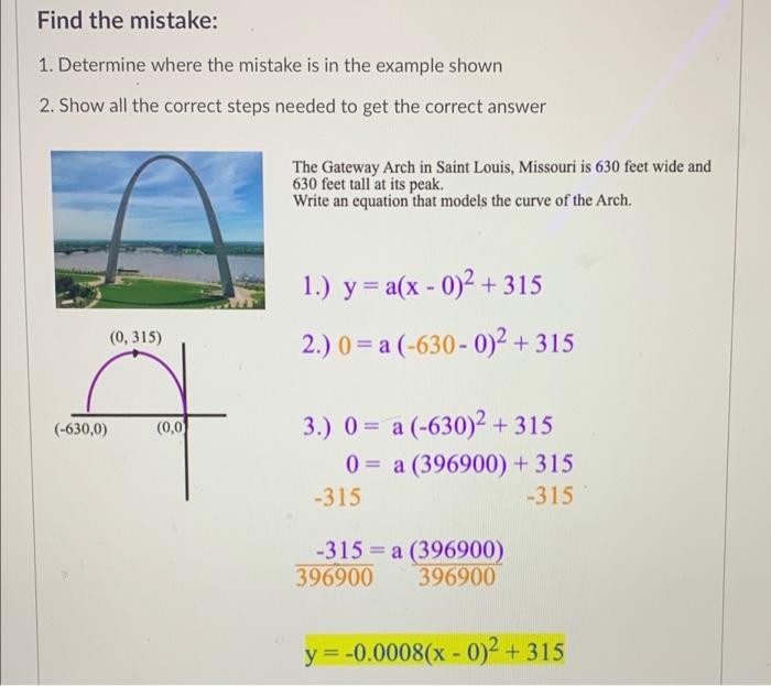 Solved Find the mistake: 1. Determine where the mistake is | Chegg.com