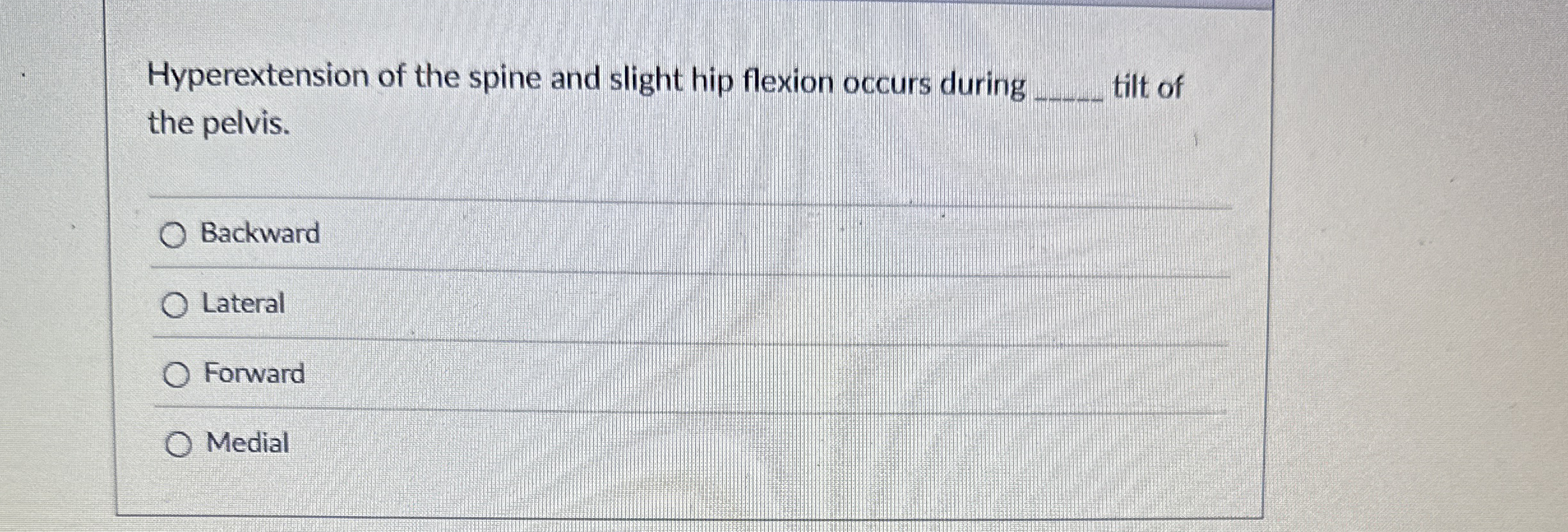 Solved Hyperextension of the spine and slight hip flexion | Chegg.com