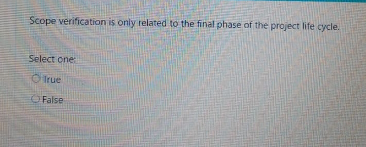 Solved Scope verification is only related to the final phase | Chegg.com