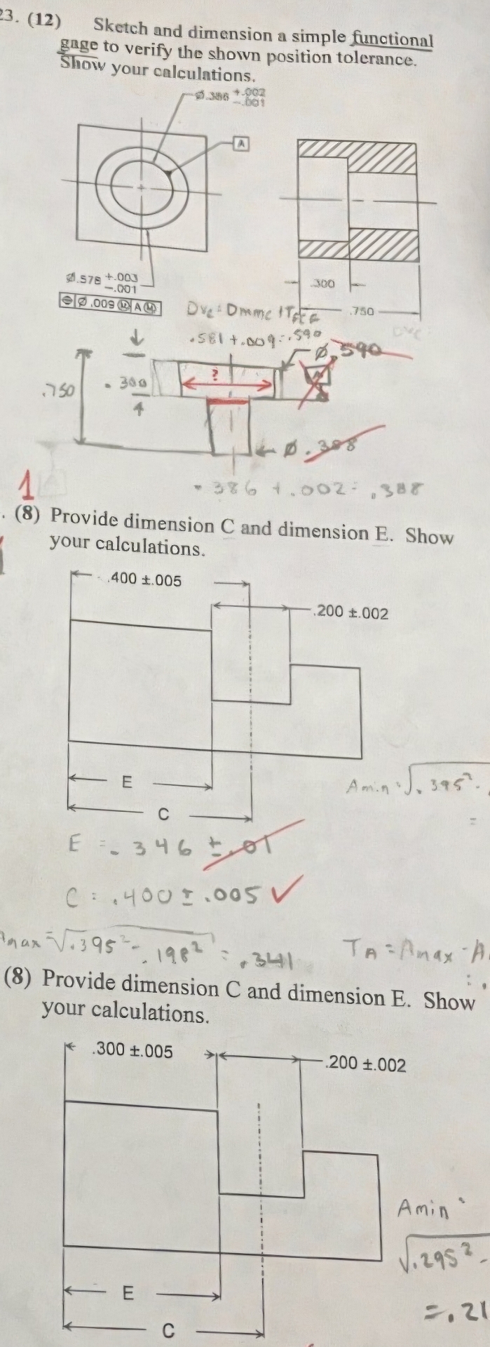 Solved by an EXPERT (12) ﻿Sketch and dimension a simple functional gage ...