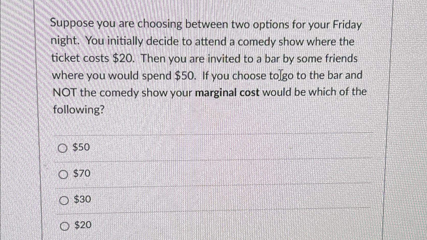 Solved Suppose you are choosing between two options for your | Chegg.com