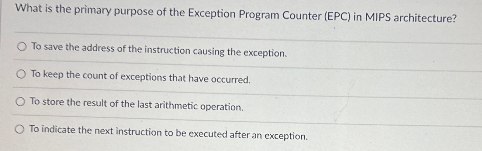 Solved What is the primary purpose of the Exception Program | Chegg.com