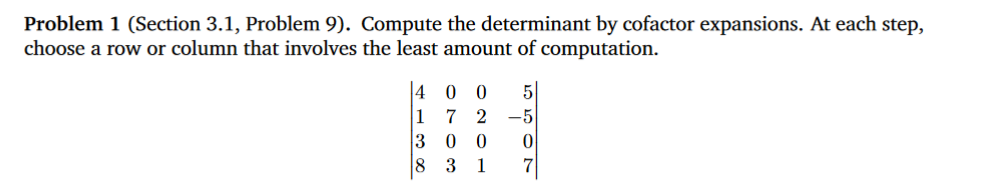 Solved Problem 1 (Section 3.1, ﻿Problem 9). ﻿Compute the | Chegg.com