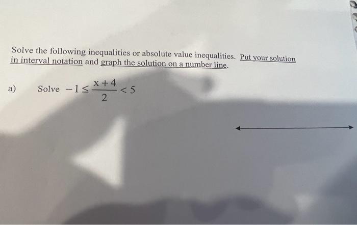 Solved Solve the following inequalities or absolute value | Chegg.com