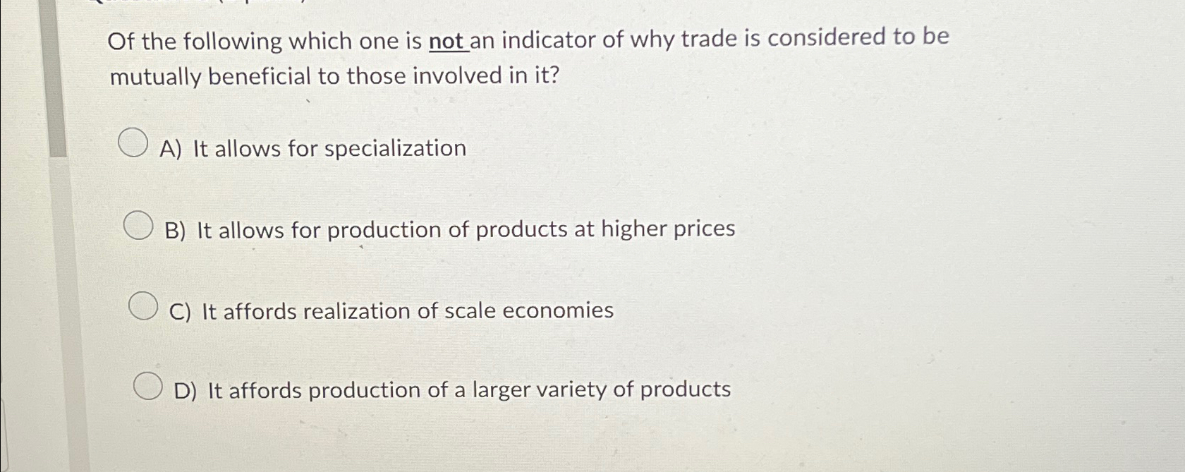 Solved Of the following which one is not an indicator of why | Chegg.com