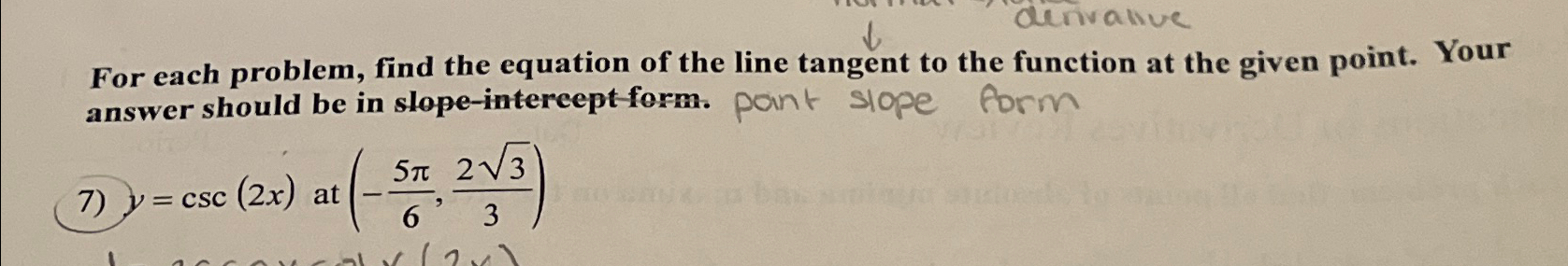 Solved For each problem, find the equation of the line | Chegg.com