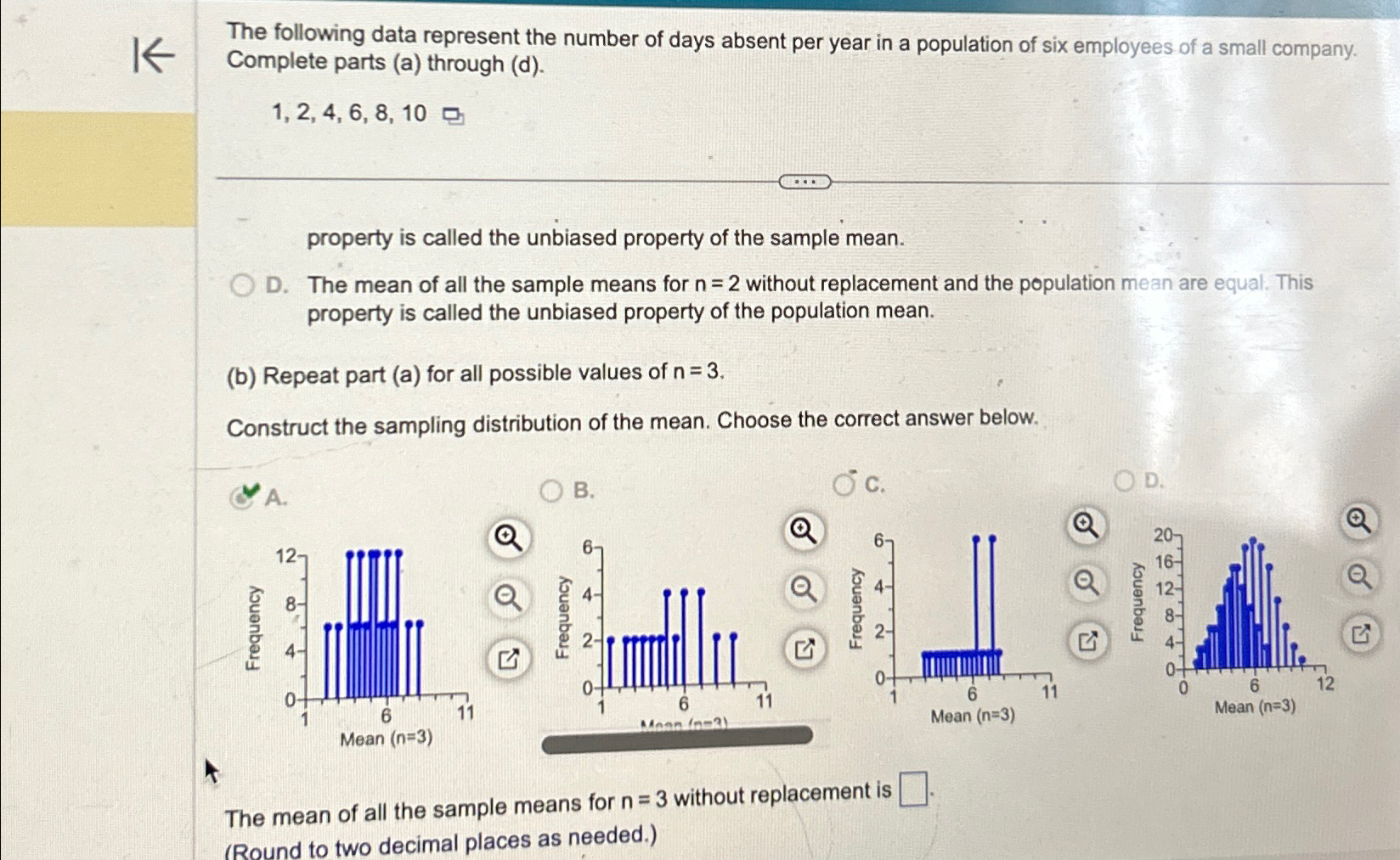 Solved The following data represent the number of days | Chegg.com