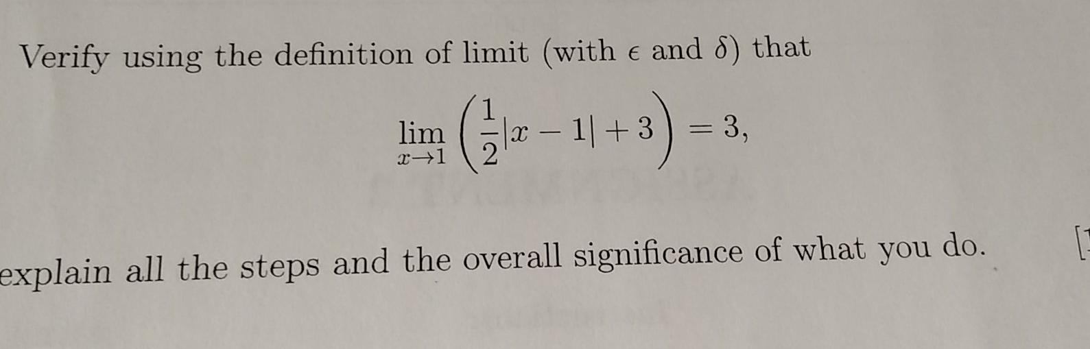 Solved Verify using the definition of limit (with € and 8) | Chegg.com