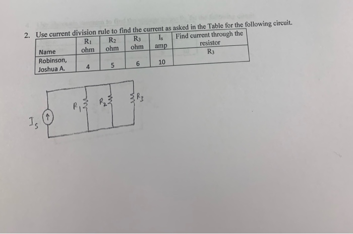 Solved 2. Use current division rule to find the current as | Chegg.com