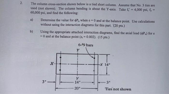 Solved 2. The column cross-section shown below is a tied | Chegg.com