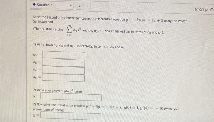 Solved Solve the second order linear homogeneous | Chegg.com