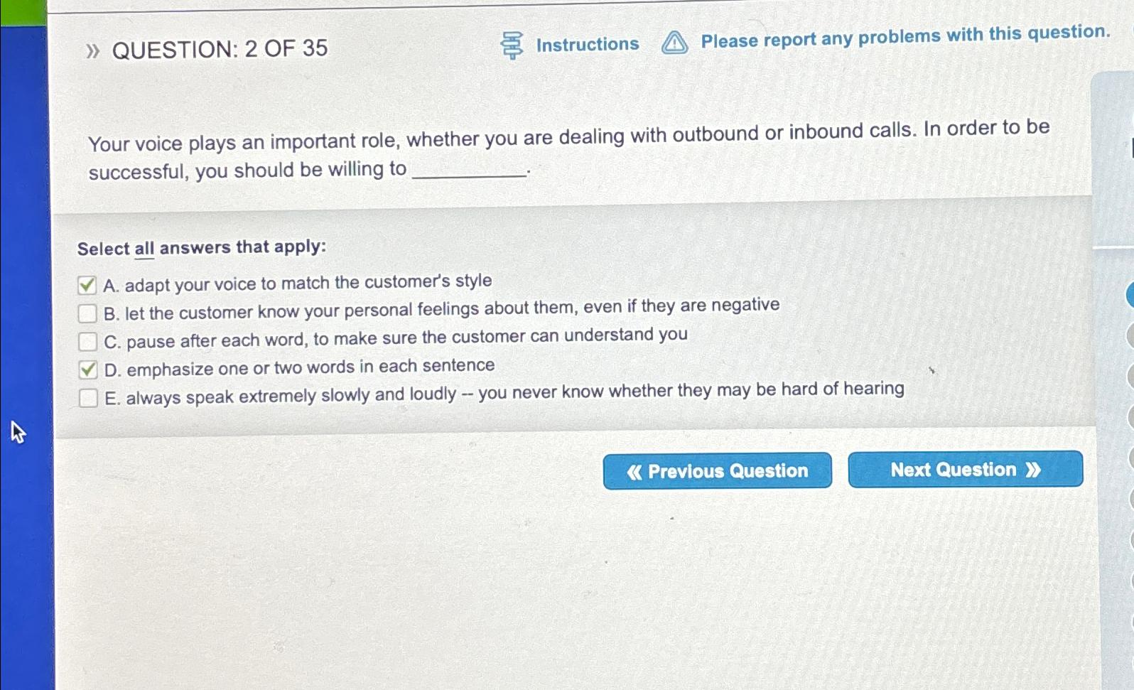 Solved QUESTION: 2 ﻿OF 35InstructionsPlease report any | Chegg.com