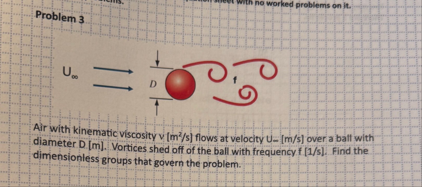 Solved Problem 3Air with kinematic viscosity v[m2s] ﻿flows | Chegg.com