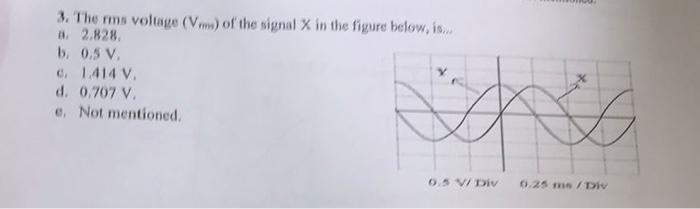 Solved 3. The mm voltage (Vm→) of the signal X in the figure | Chegg.com
