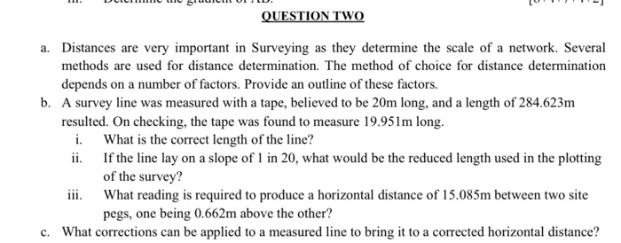 Solved QUESTION TWO a. Distances are very important in | Chegg.com