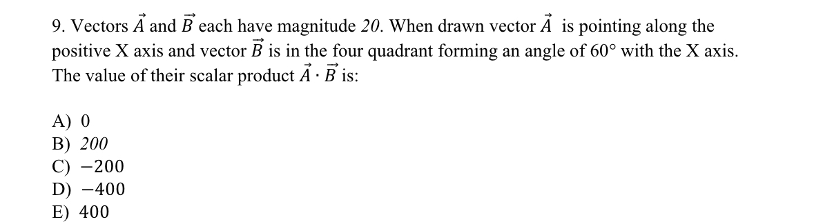 Solved Vectors vec(A) ﻿and vec(B) ﻿each have magnitude 20 . | Chegg.com