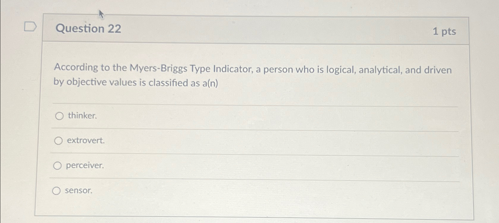 Solved Question 221 ﻿ptsAccording to the Myers-Briggs Type | Chegg.com