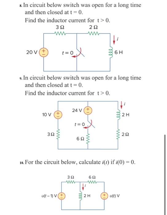 Solved 8. In circuit below switch was open for a long time | Chegg.com