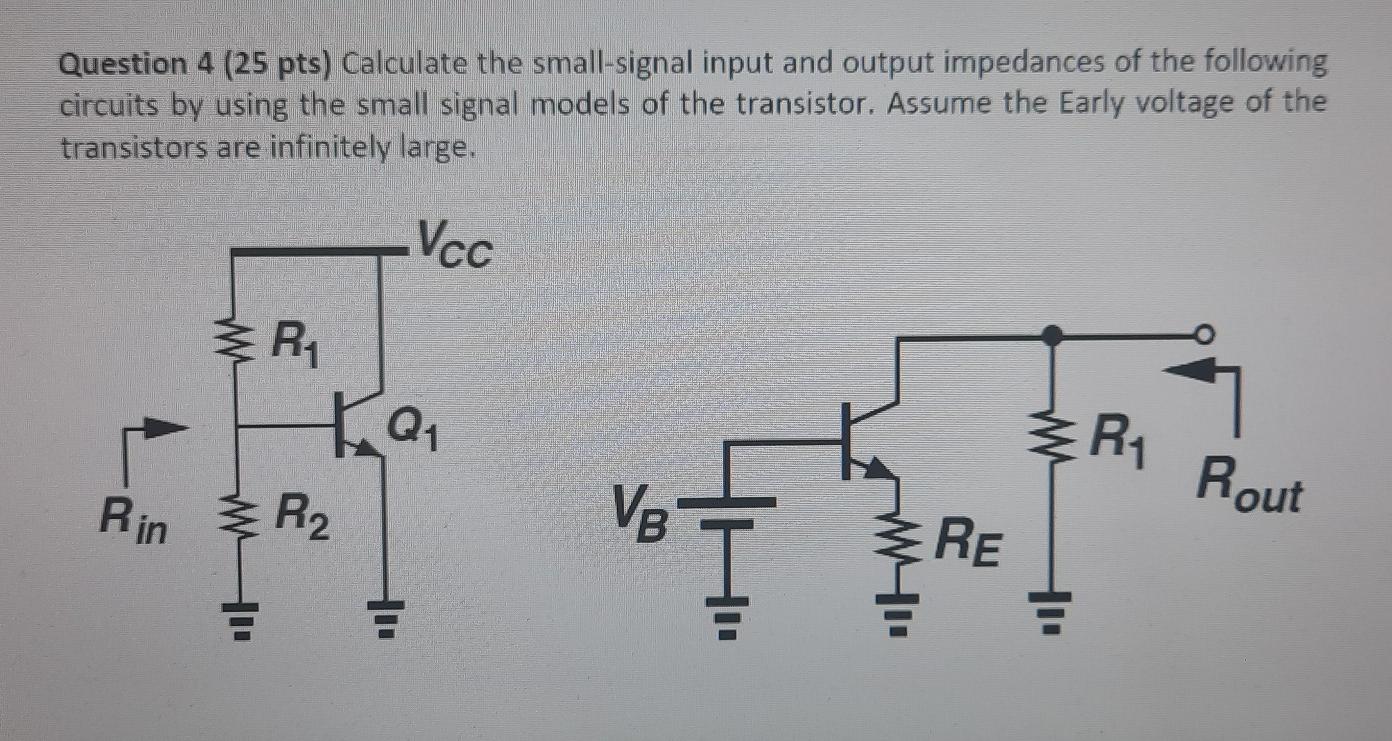 Solved Question 4 (25 pts) Calculate the small-signal input | Chegg.com