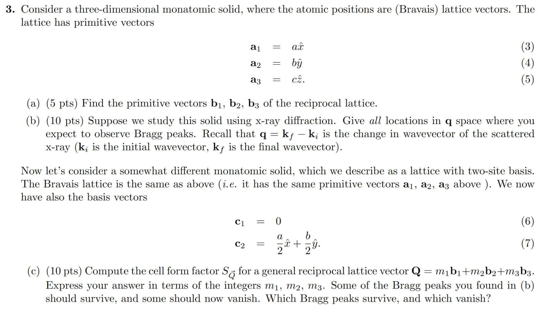 Solved Consider a three-dimensional monatomic solid, where | Chegg.com