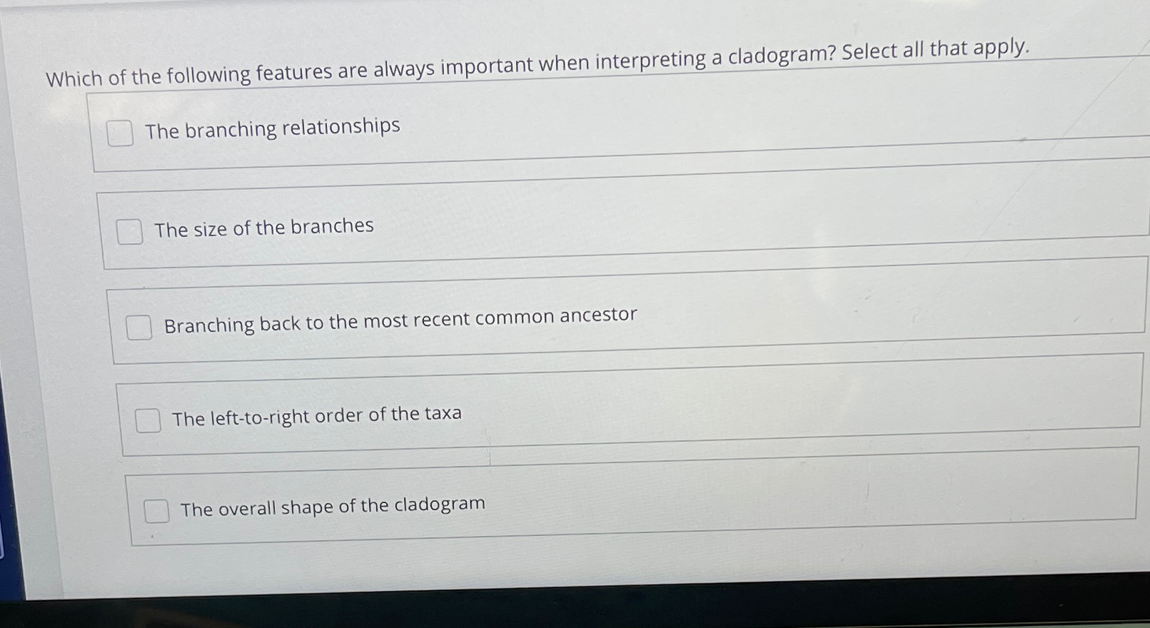 Solved Which of the following features are always important | Chegg.com