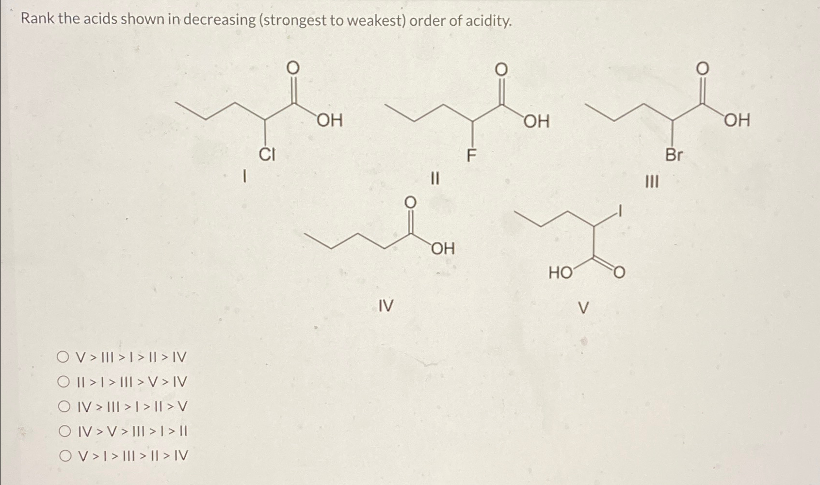 Solved Rank the acids shown in decreasing (strongest to | Chegg.com