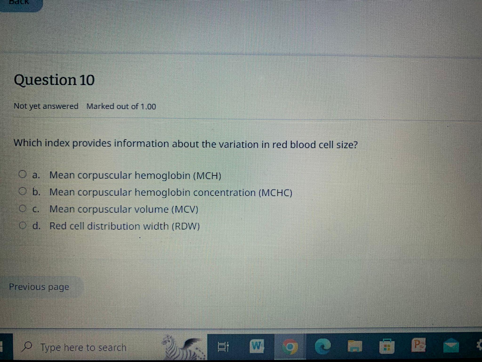 Solved Question 10Not yet answered Marked out of 1.00Which | Chegg.com