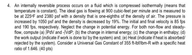 Solved 4. An internally reversible process occurs on a fluid | Chegg.com