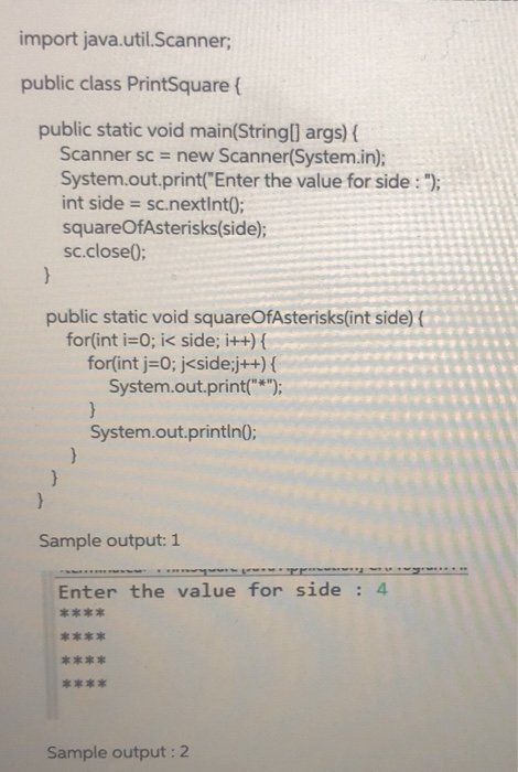 Solved Part 2 - (Displaying a Square of Any Character) | Chegg.com