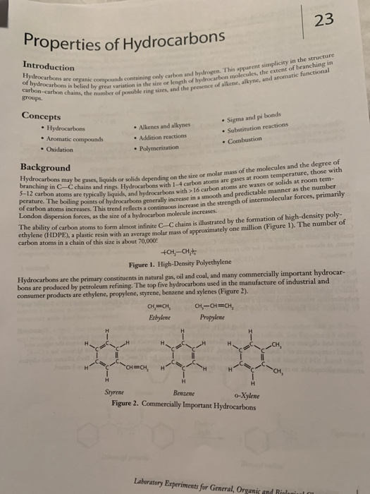Solved this lab is "properties of hydrocarbons. I have | Chegg.com
