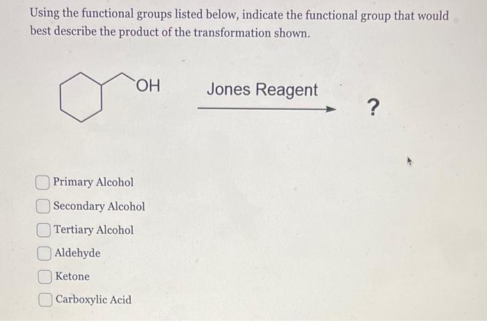 Solved Using the functional groups listed below, indicate | Chegg.com