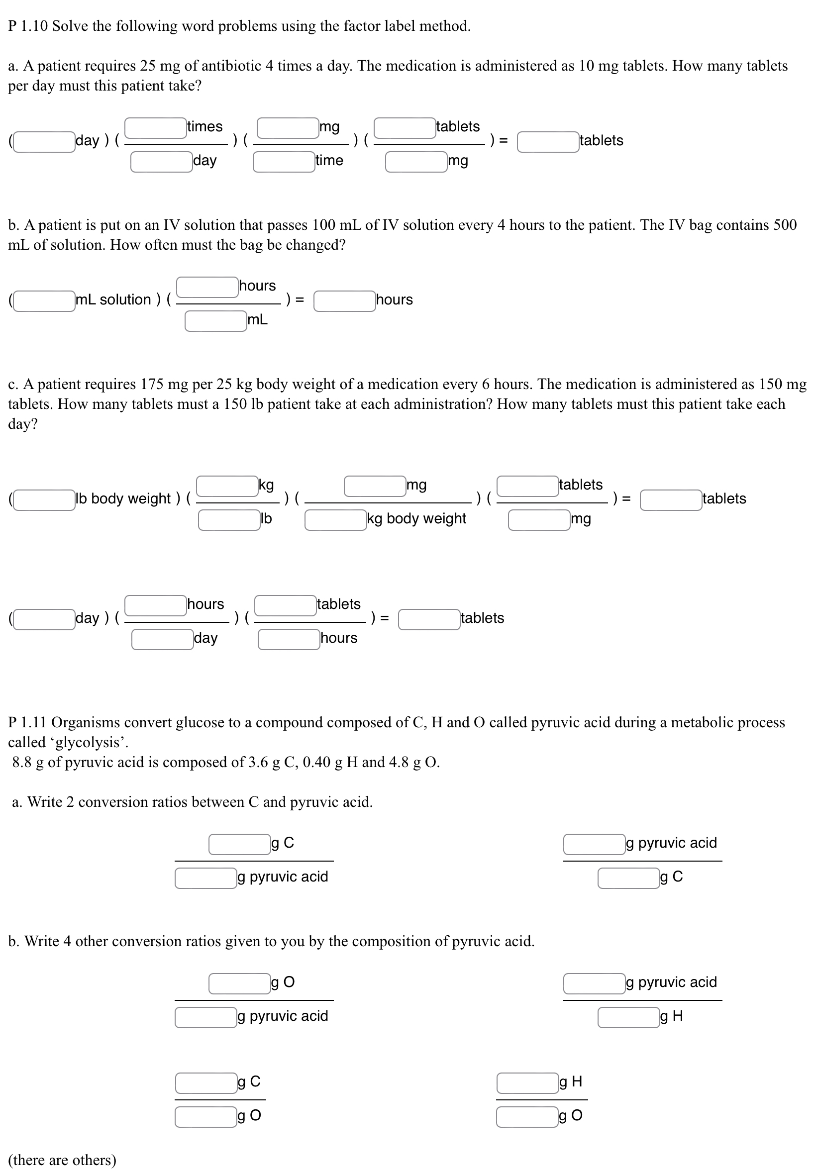 Solved P 1.10 ﻿Solve the following word problems using the | Chegg.com