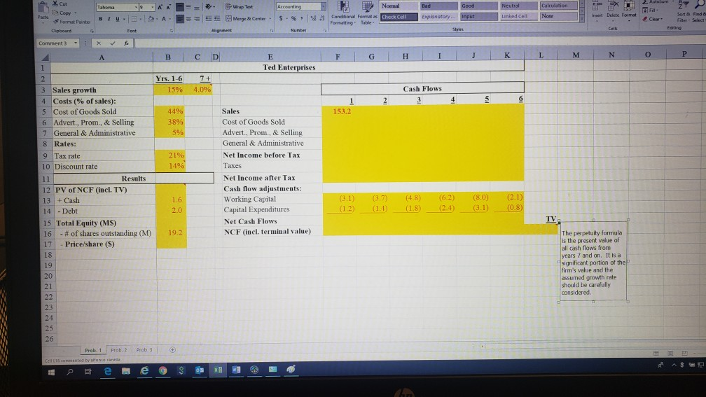 Solved need help filling in the information in the excel | Chegg.com