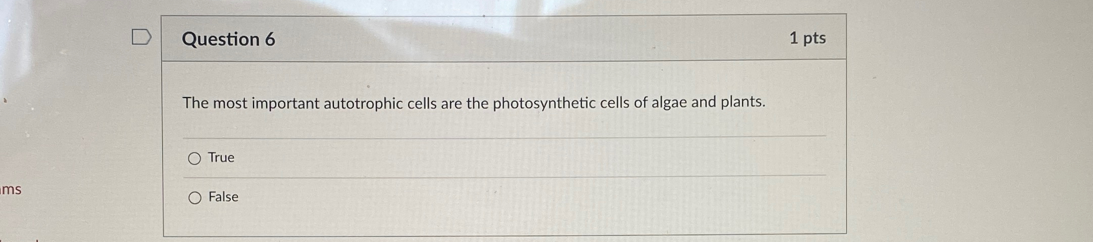Solved Question 61 ﻿ptsThe most important autotrophic cells | Chegg.com